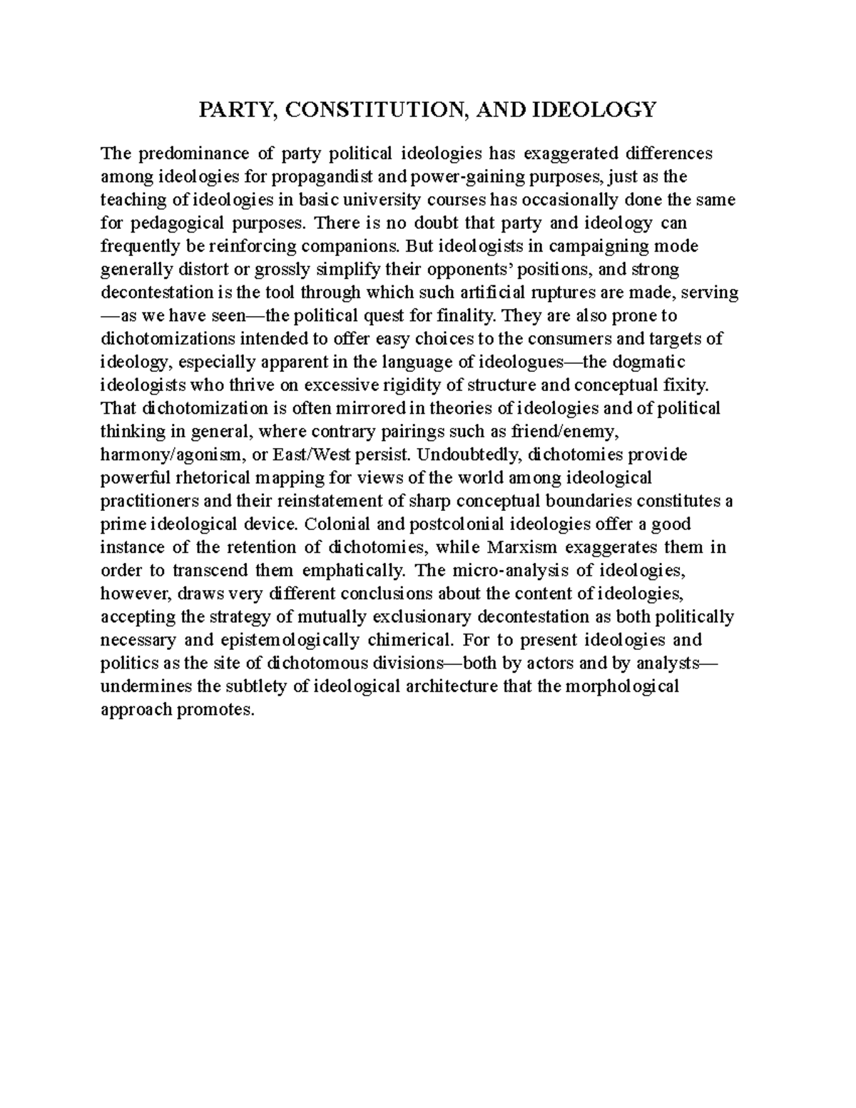 Party and Constitutions - PARTY, CONSTITUTION, AND IDEOLOGY The ...