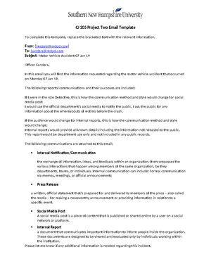 CJ 205 Project Two Motor Vehicle Crash Report Template - Note that a ...