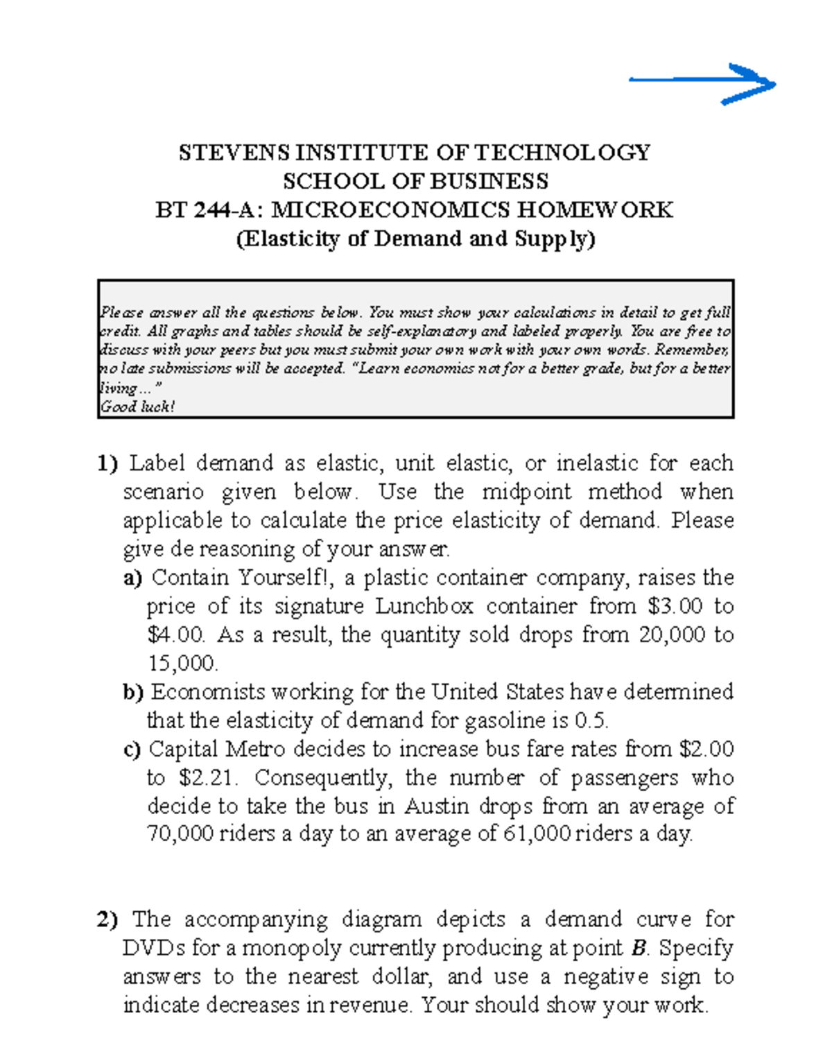 Week 5 HW - Answers and Explanations for HW - STEVENS INSTITUTE OF TECHNOLOGY SCHOOL OF BUSINESS ...