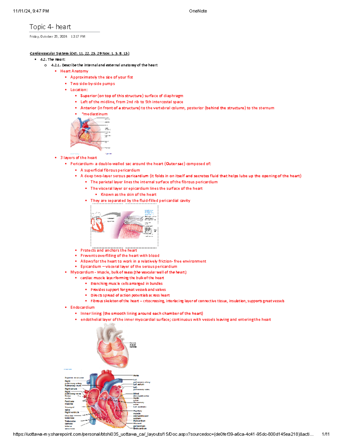 Topic 4- heart - Topic 4- heart Friday, October 25, 2024 12:17 PM ...