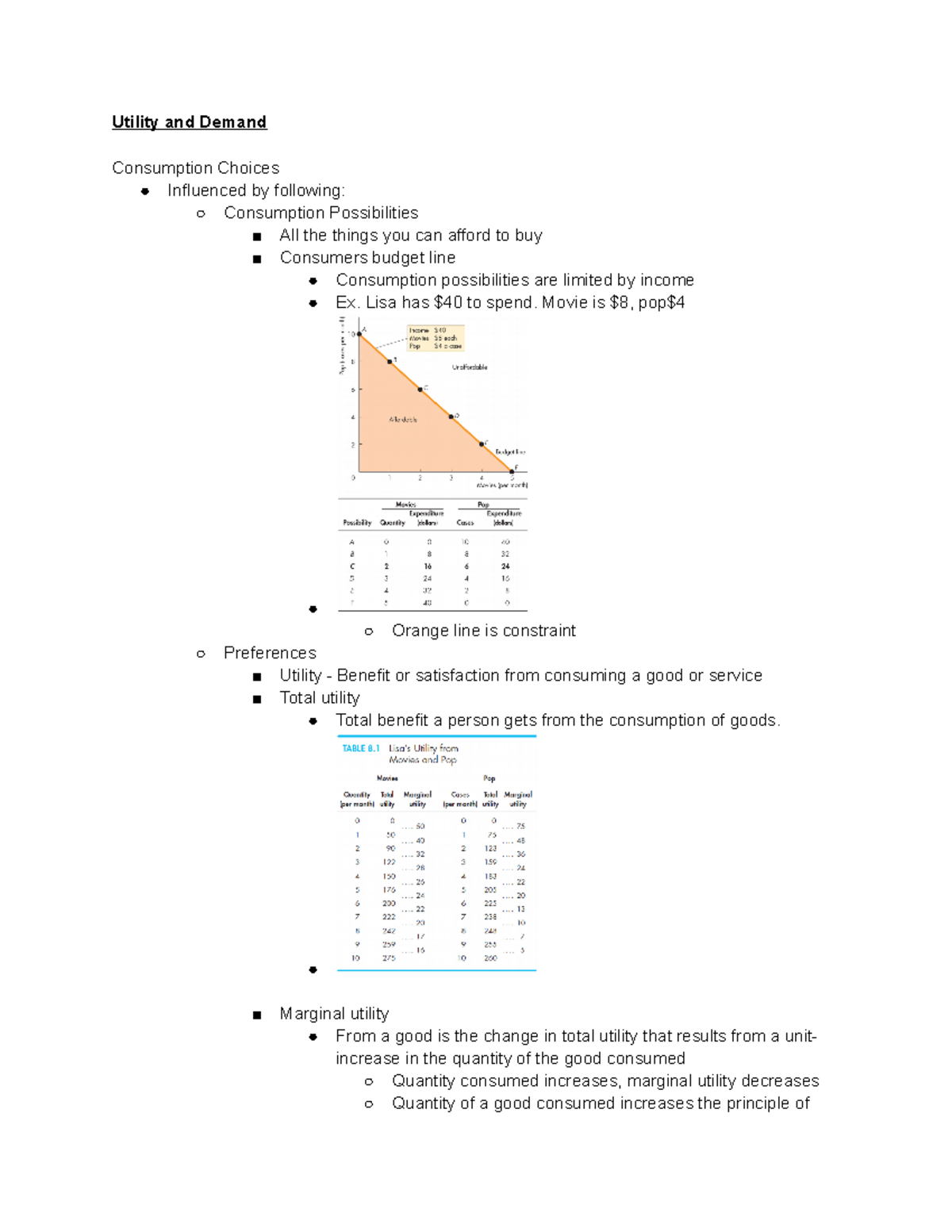 Chapter 8 Micro - Utility and Demand Consumption Choices Influenced by ...