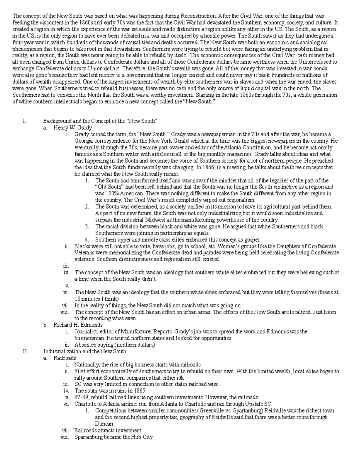 The New South - After the Civil War, one of the things that was feeding ...