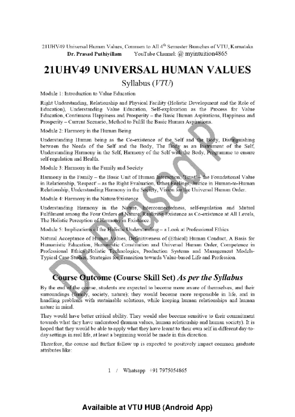 UHV2 - Notes - Universal Human Values BUHK408 - Studocu