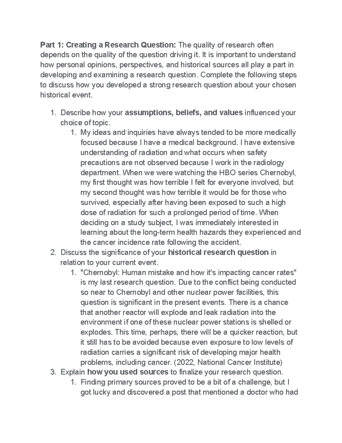 7-1 Project Submission - Part 1: Creating a Research Question: The ...