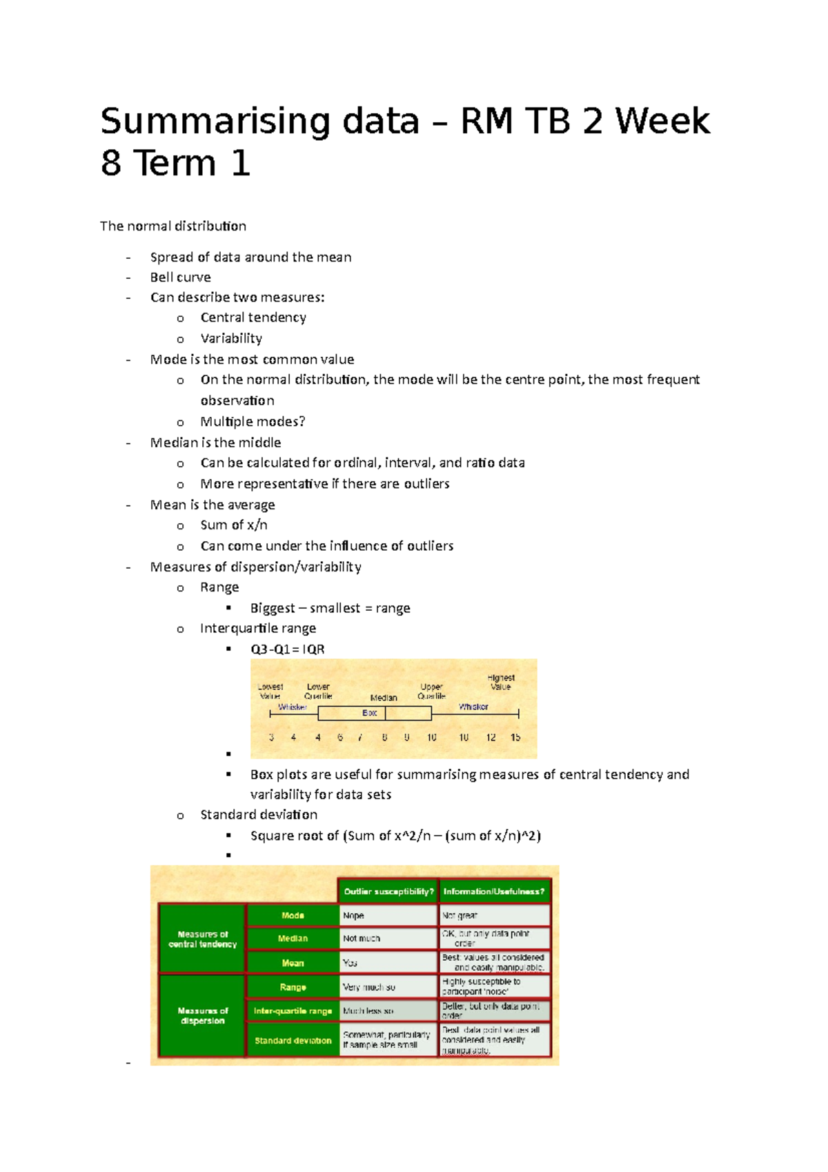 Summarising data TB2 term 1 - Summarising data – RM TB 2 Week 8 Term 1 ...