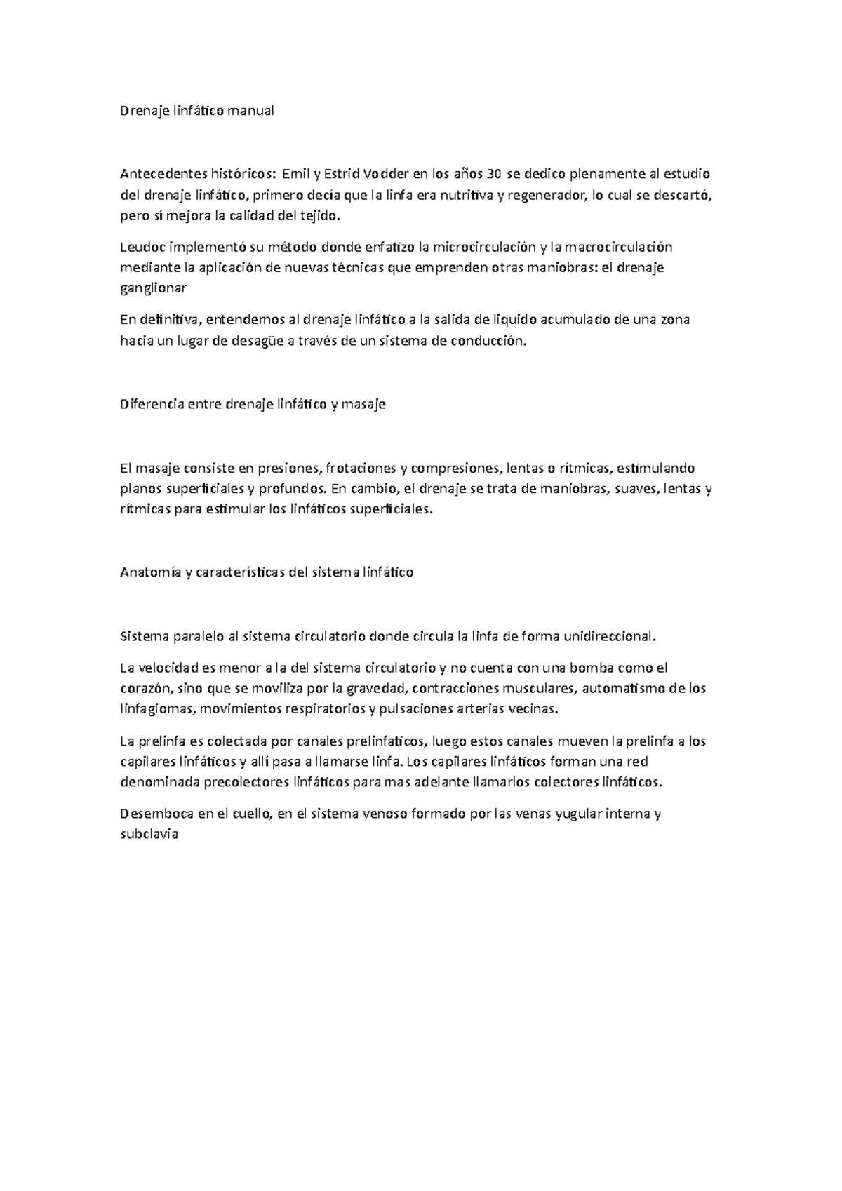 Drenaje linfático manual - Drenaje linfático manual Antecedentes ...