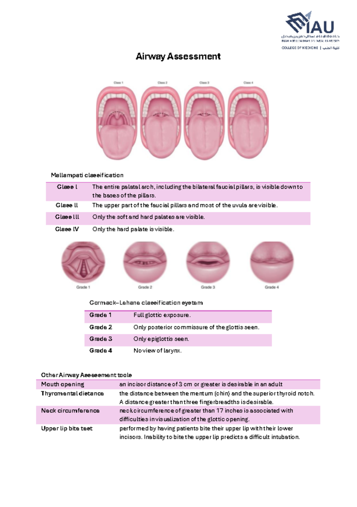 Document (15) - Aneathesia - Airway Assessment Mallampati ...