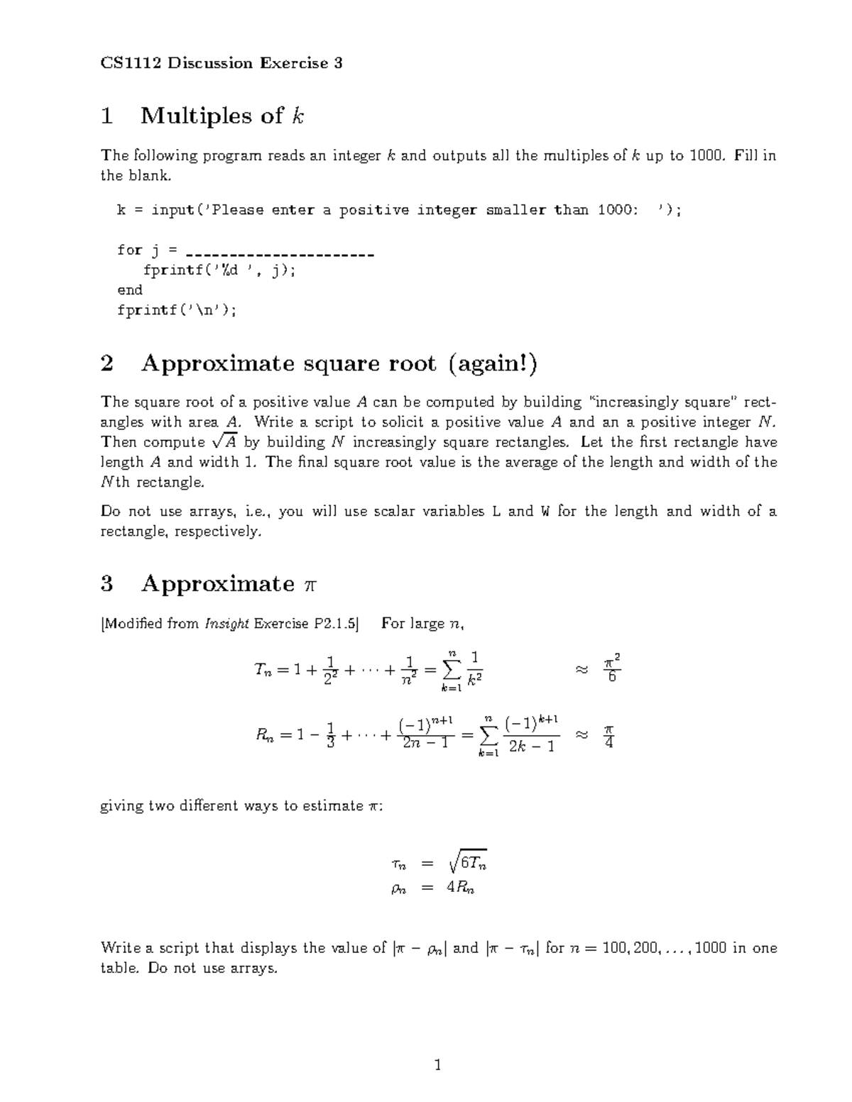 Sec3 Lab From Cs 1112 By Professor Daisy Fan During Fall 2014 Cs1112 Discussion Exercise 3