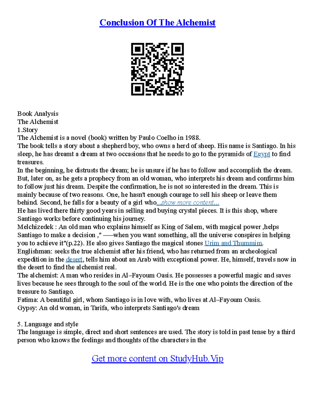 Essay Conclusion - Conclusion Of The Alchemist Book Analysis The ...