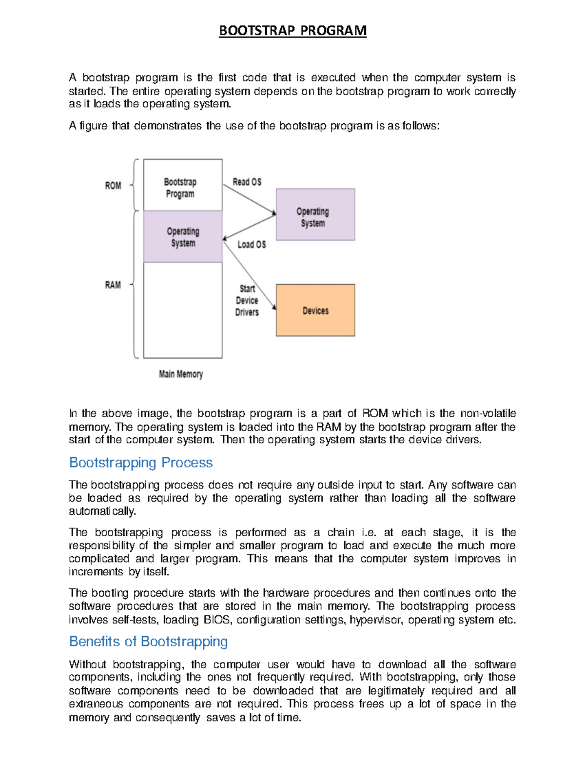 Bootstrap- Program - BOOTSTRAP PROGRAM A bootstrap program is the first ...
