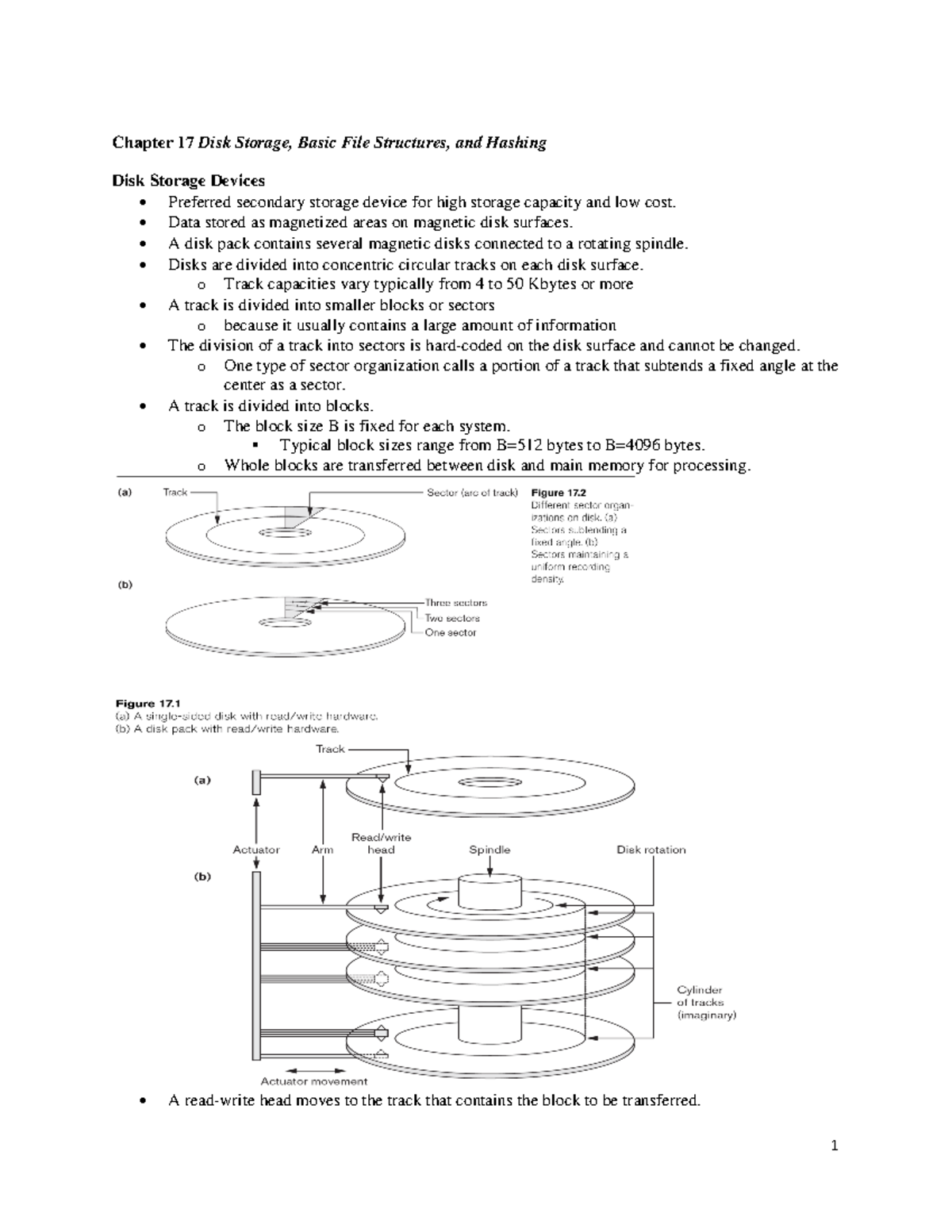 429601813-Disk-Storage - Chapter 17 Disk Storage, Basic File Structures, and Hashing Disk ...