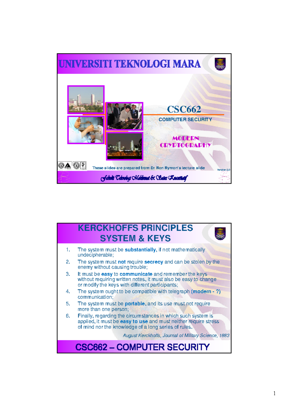 07c - Modern Cryptography - Version 2. CSC MODERN CRYPTOGRAPHY ...