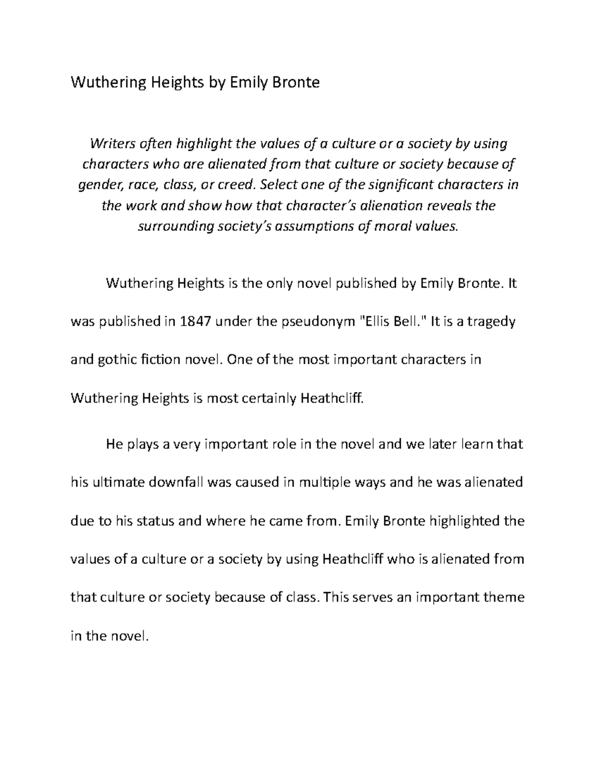 Wuthering Heights by Emily Bronte - Wuthering Heights by Emily Bronte ...