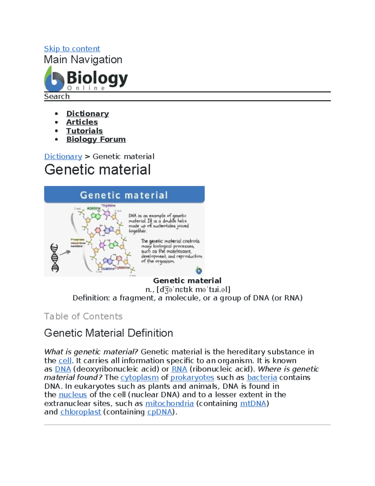 Genetic material biochem 2 - Skip to content Main Navigation Search ...