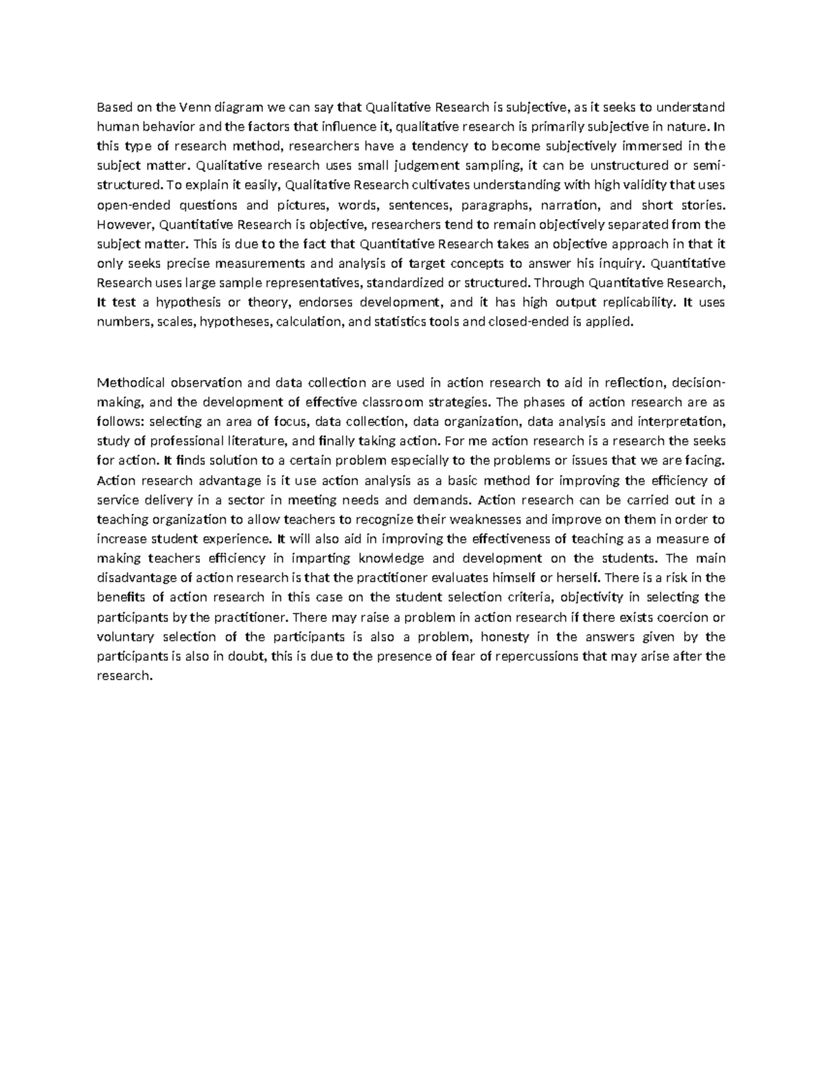 Midterm research - notes - Based on the Venn diagram we can say that ...