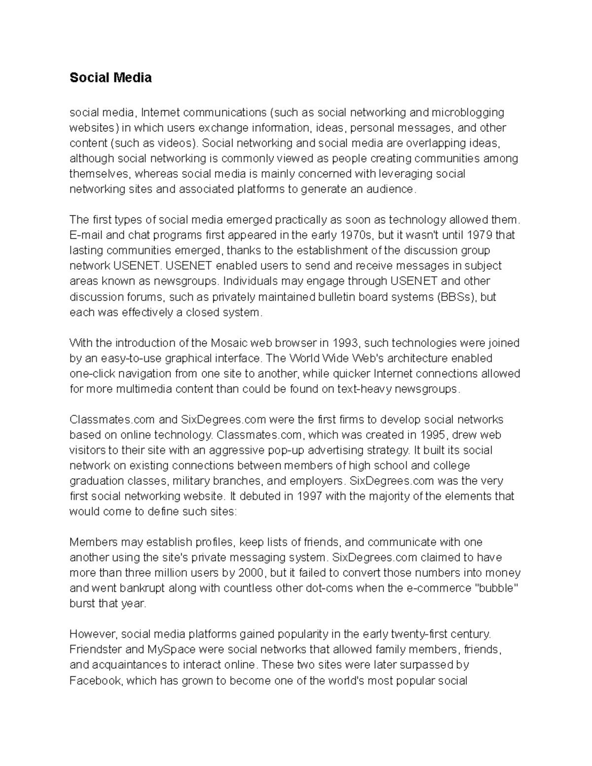 About Social Media - Social Media social media, Internet communications ...