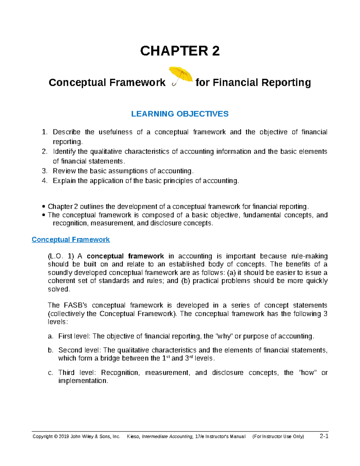Ch 2 summary - Kieso Intermediate Accounting - CHAPTER 2 Conceptual Framework for Financial ...