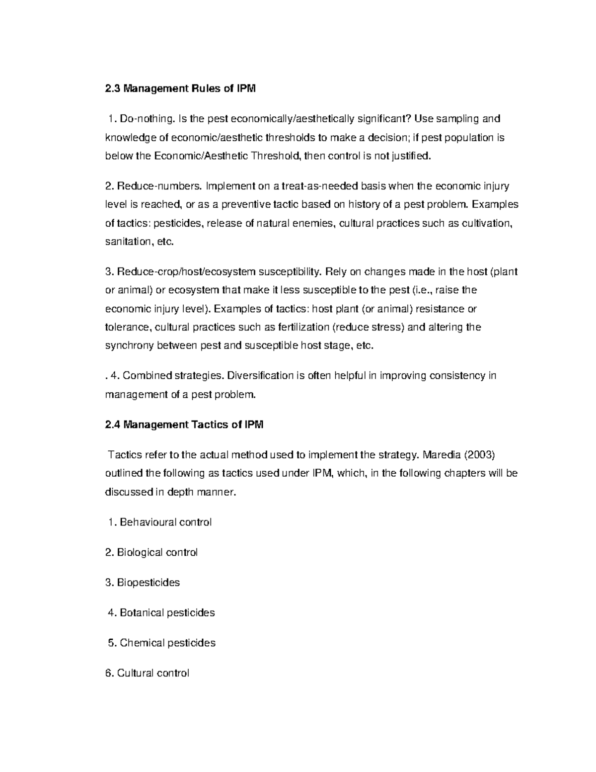 Management Rules of IPM - 2 Management Rules of IPM Do-nothing. Is the ...