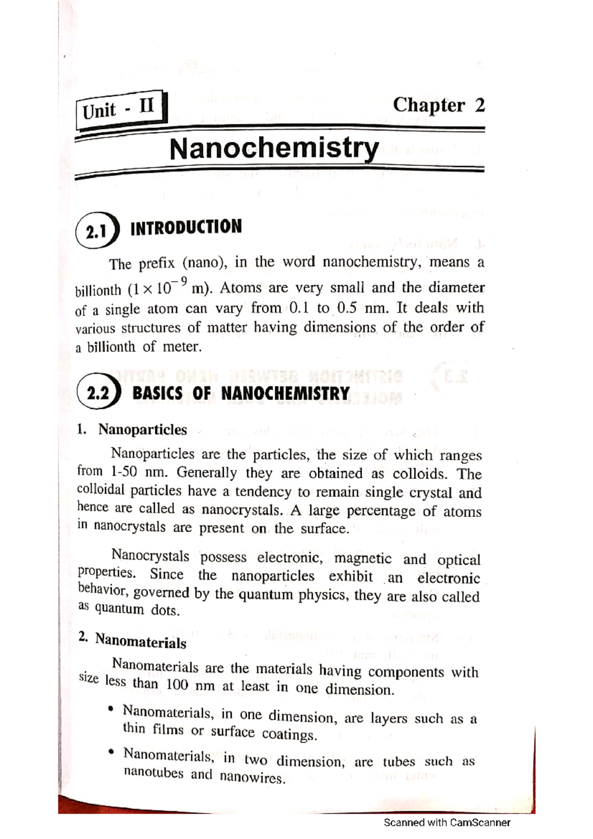 NANO Chemistry Notes - hi - Computer Science - Studocu