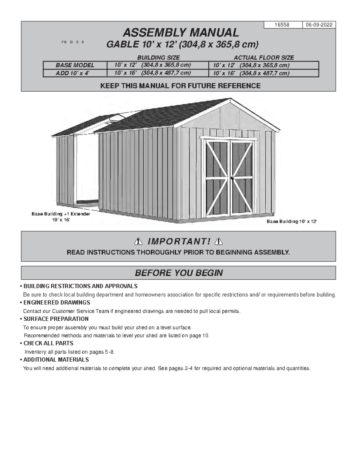 10x16 shed - Shed plan - Base Building +1 Extender 10' x 16' Base ...
