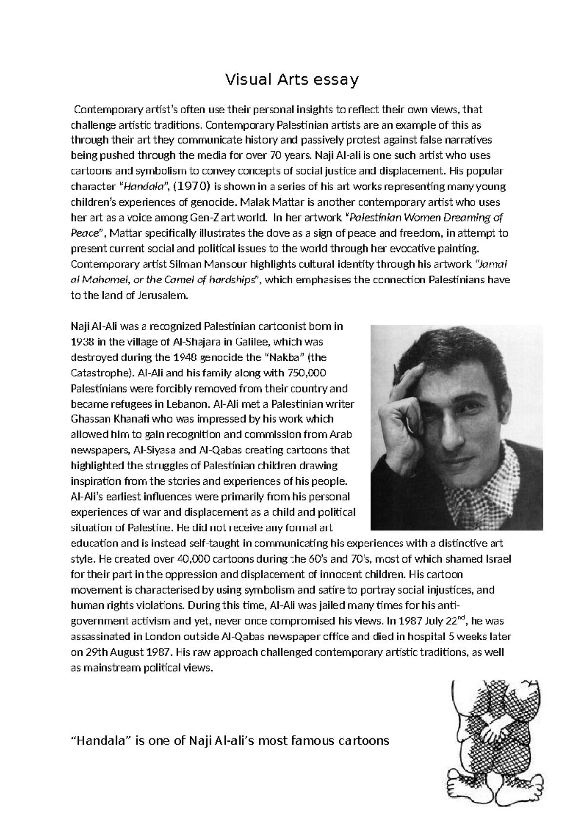Visual Arts essay yr 11 - Visual Arts essay Contemporary artist’s often ...