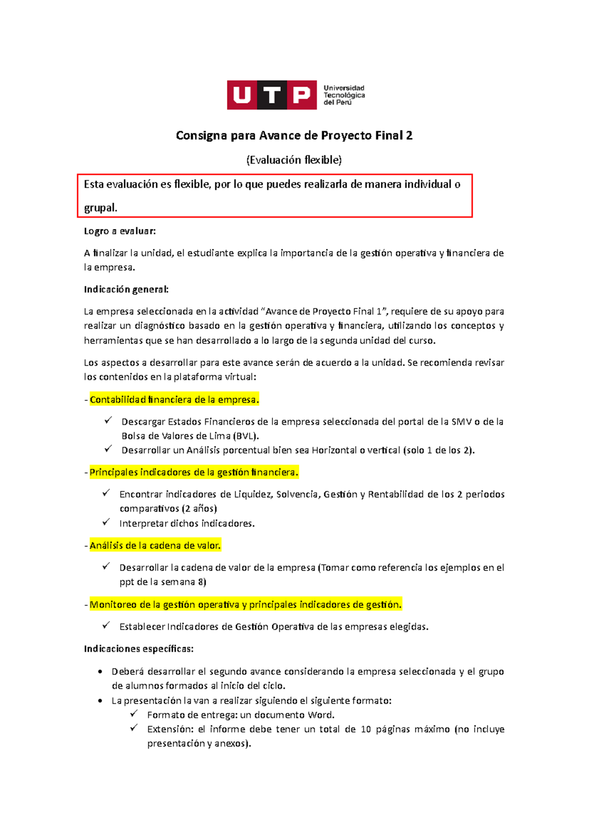 Consigna para Avance de Proyecto Final 2 - Logro a evaluar: A finalizar la unidad, el estudiante ...