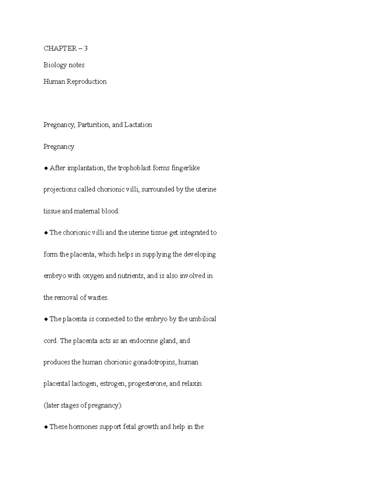 Chapter –3 Biology Notes 9 - CHAPTER – 3 Biology notes Human ...