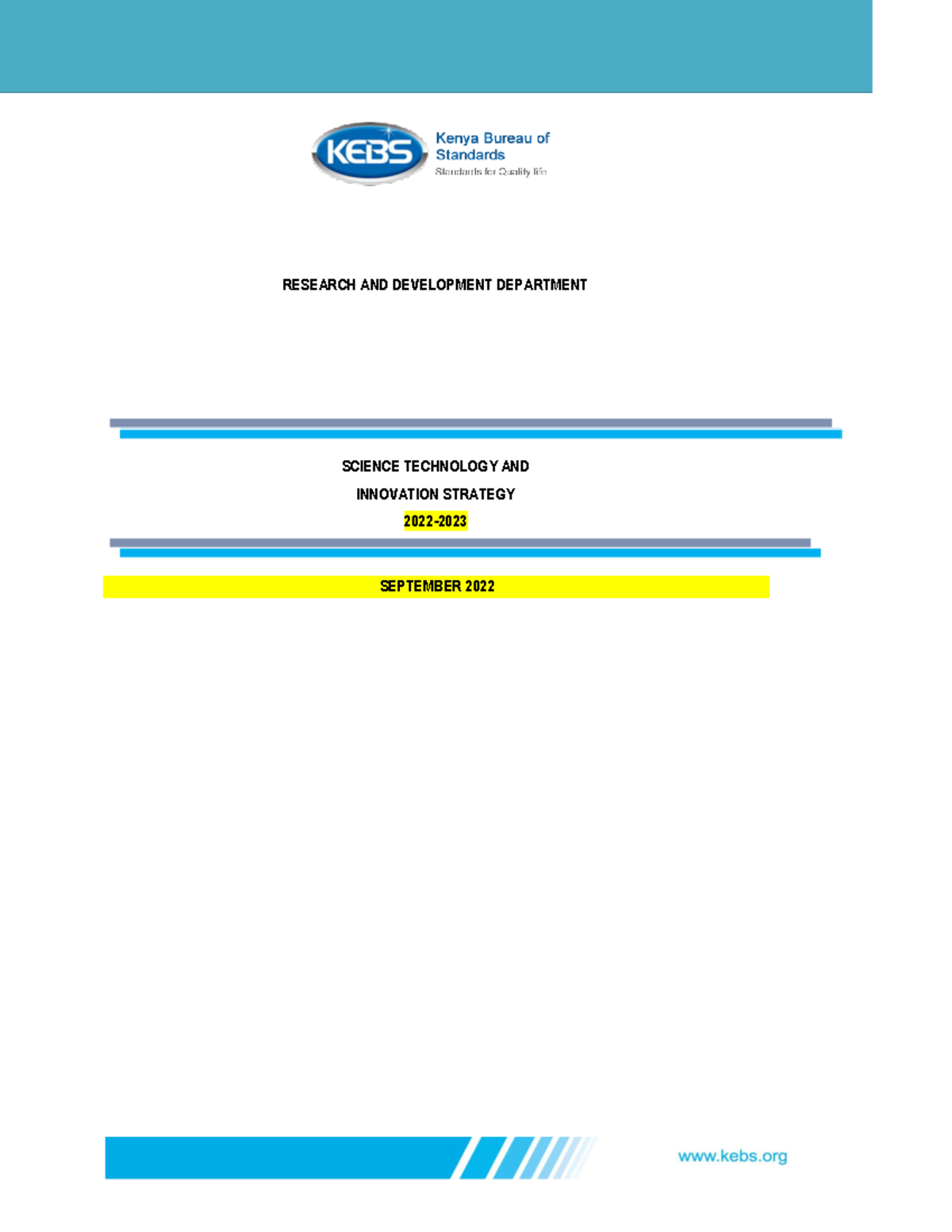 KEBS-Science Technology and Innovation-S - KEBS STRATEGIC PLAN 2017 ...