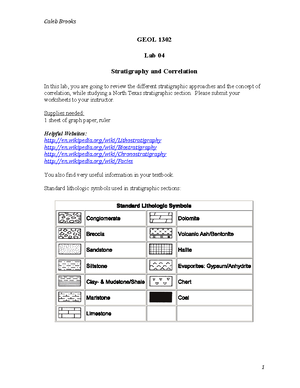 GEOL 1301 - Lab 07 - geol 1301 lab geologic structures and maps - GEOL 1301 Lab 07 Geologic ...