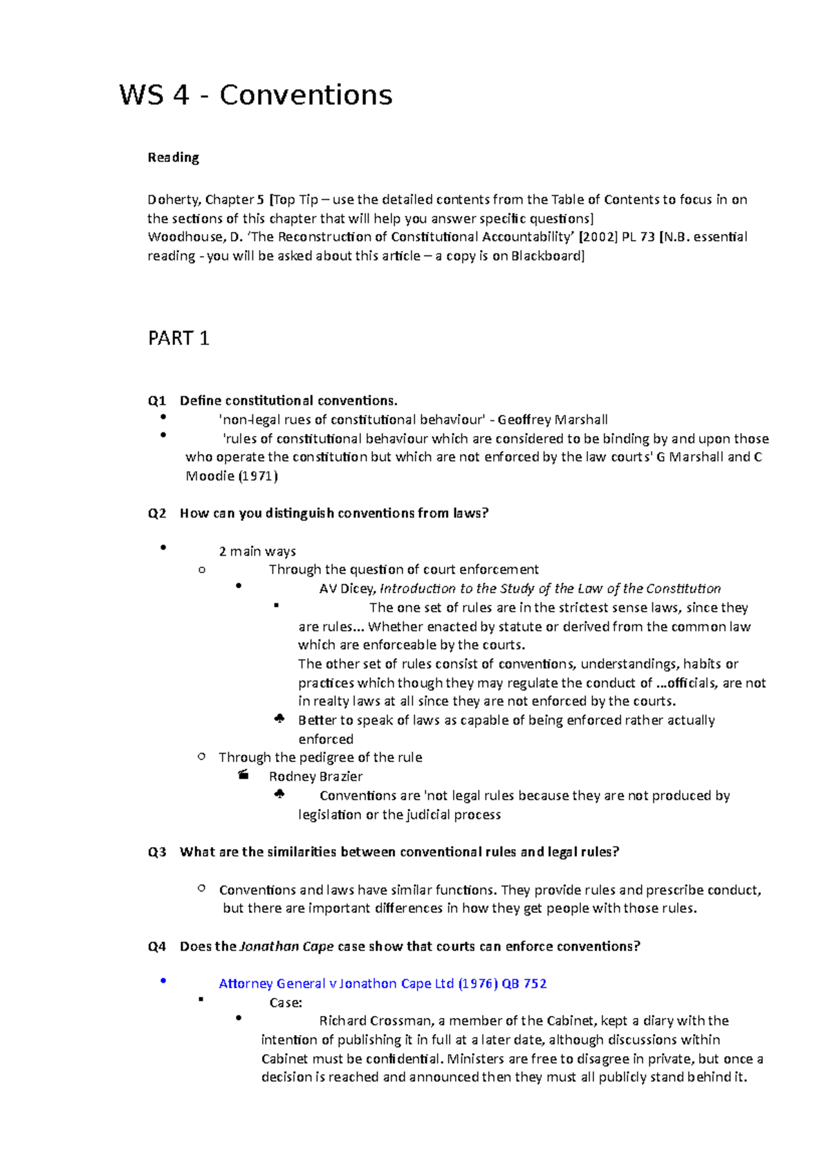 WS 4 - Conventions - WS 4 - Conventions Reading Doherty, Chapter 5 [Top ...