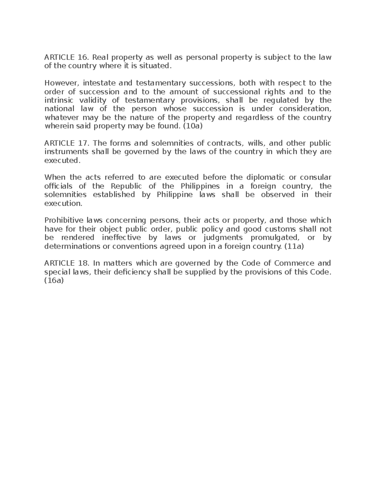 Article 16 - civil law - ARTICLE 16. Real property as well as personal ...