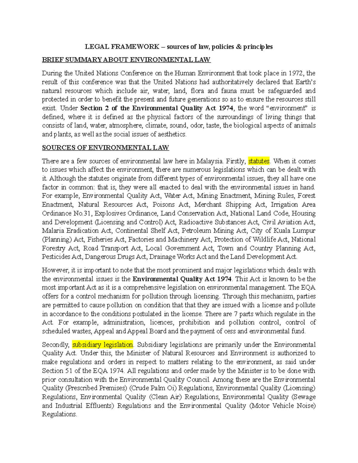 Legal Framework-sources of law, policies & principles - LEGAL FRAMEWORK ...