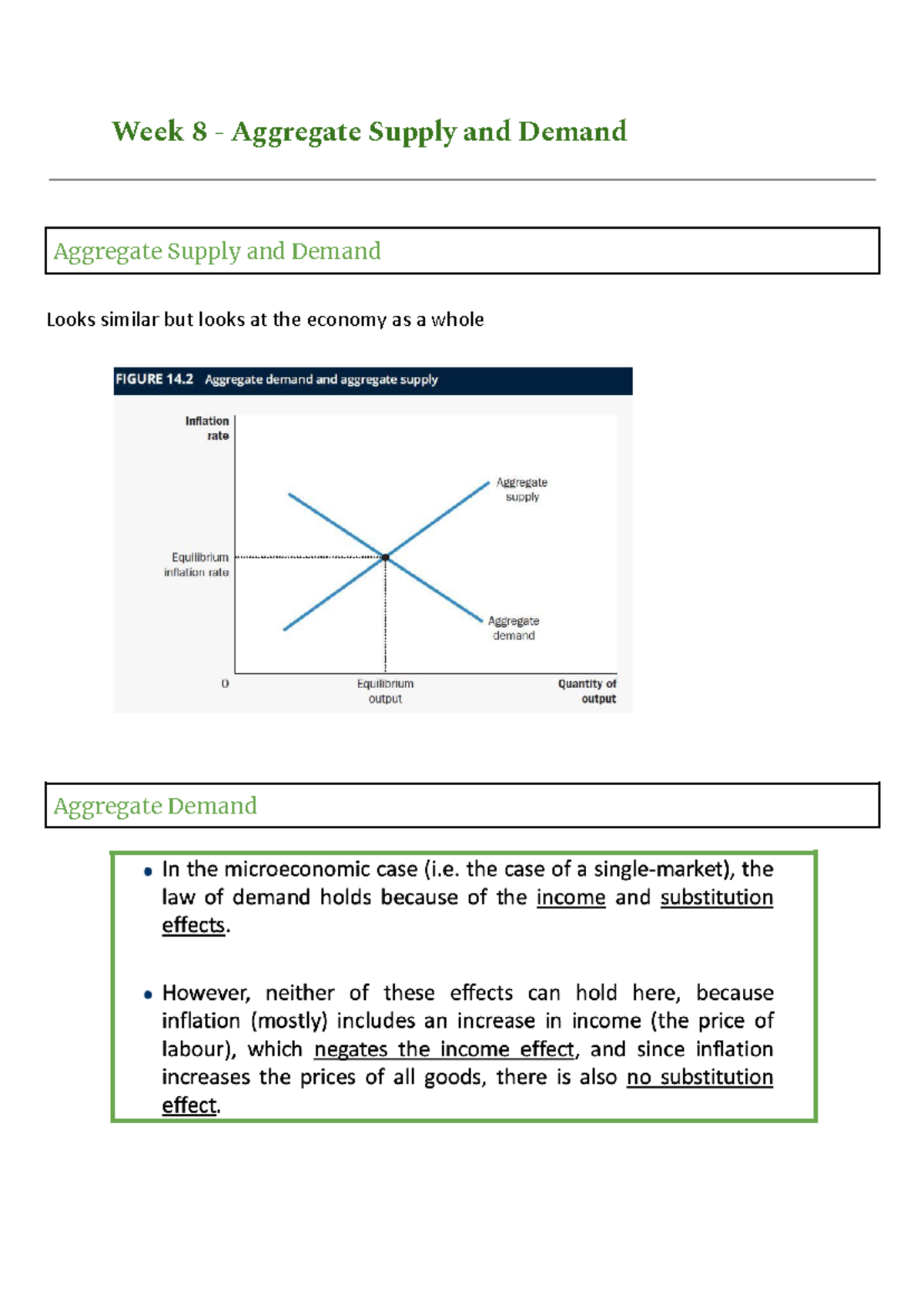 Week 8 - Aggregate Supply and Demand - Week 8 - Aggregate Supply and ...