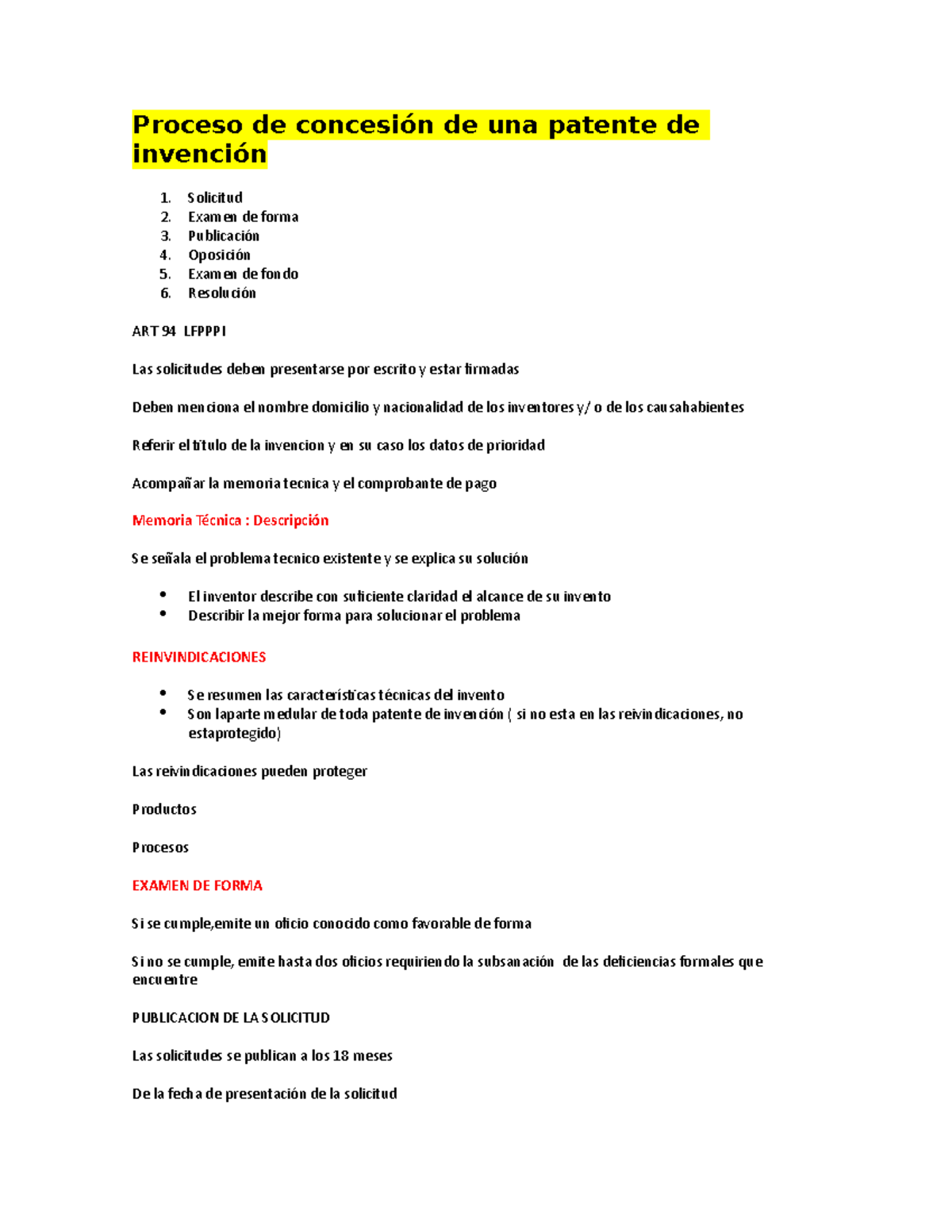 Proceso de concesión de una patente de invención - Proceso de concesión ...