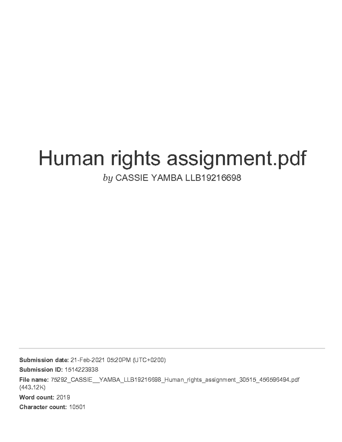 Human rights assignment by Cassie Yamba - Human rights assignment by ...