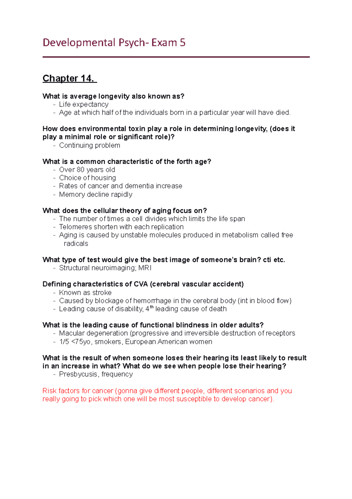 Developmental Psych - chapters 14, 15 and 16 - Developmental Psych ...