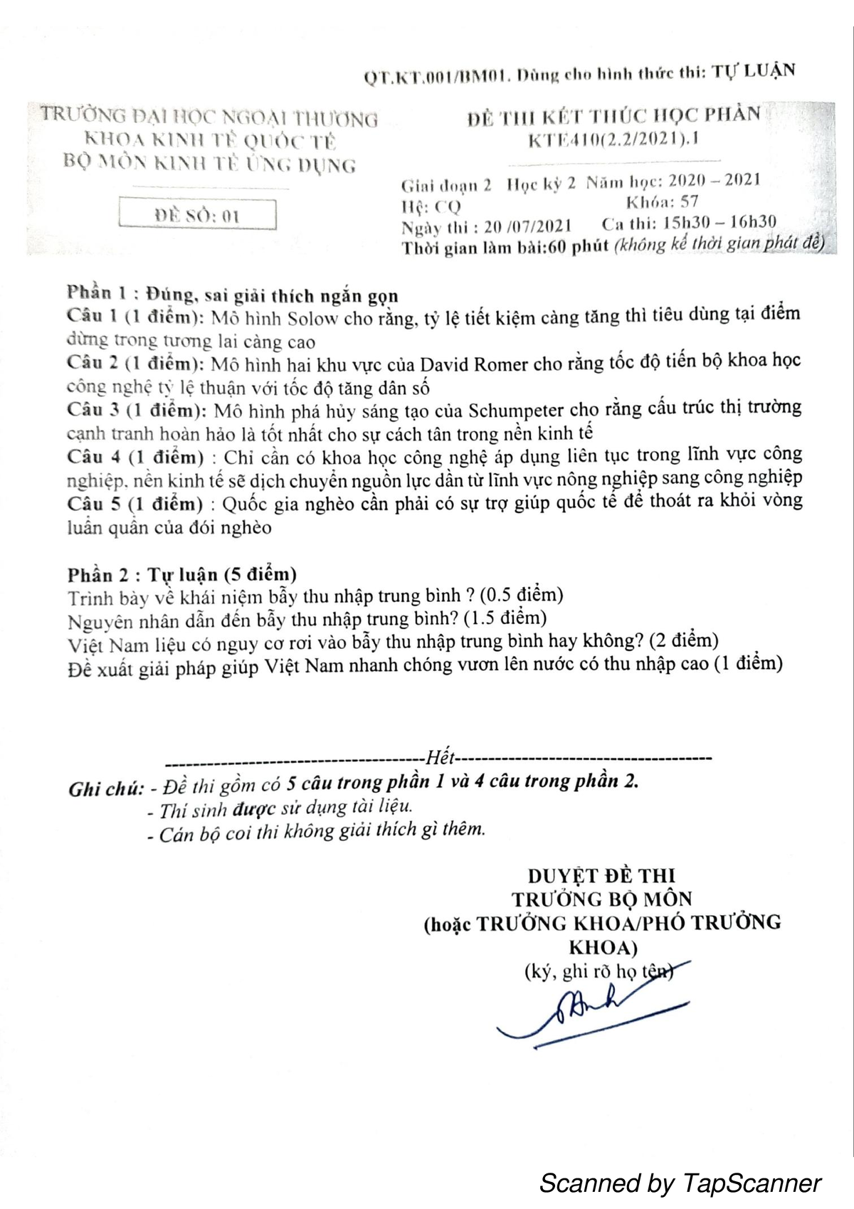 Đề 1 - Ok fine very nice - Dang cho hinh thire thi: TU LUAN TRUONG DAI ...