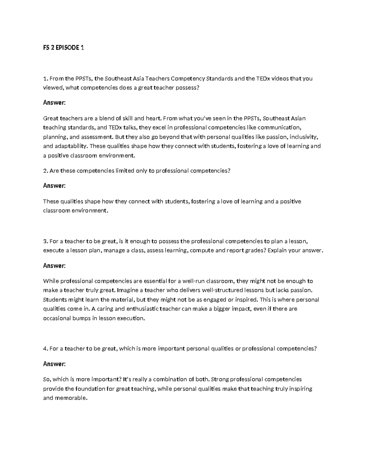 Share FS 2 Episode 1-WPS Office - FS 2 EPISODE 1 1. From the PPSTs, the ...