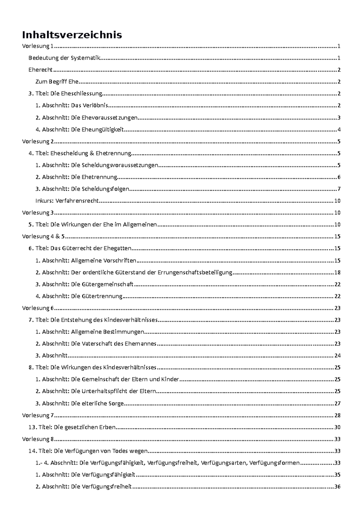 ZGB ZF - BLE - Inhaltsverzeichnis Vorlesung - Studocu