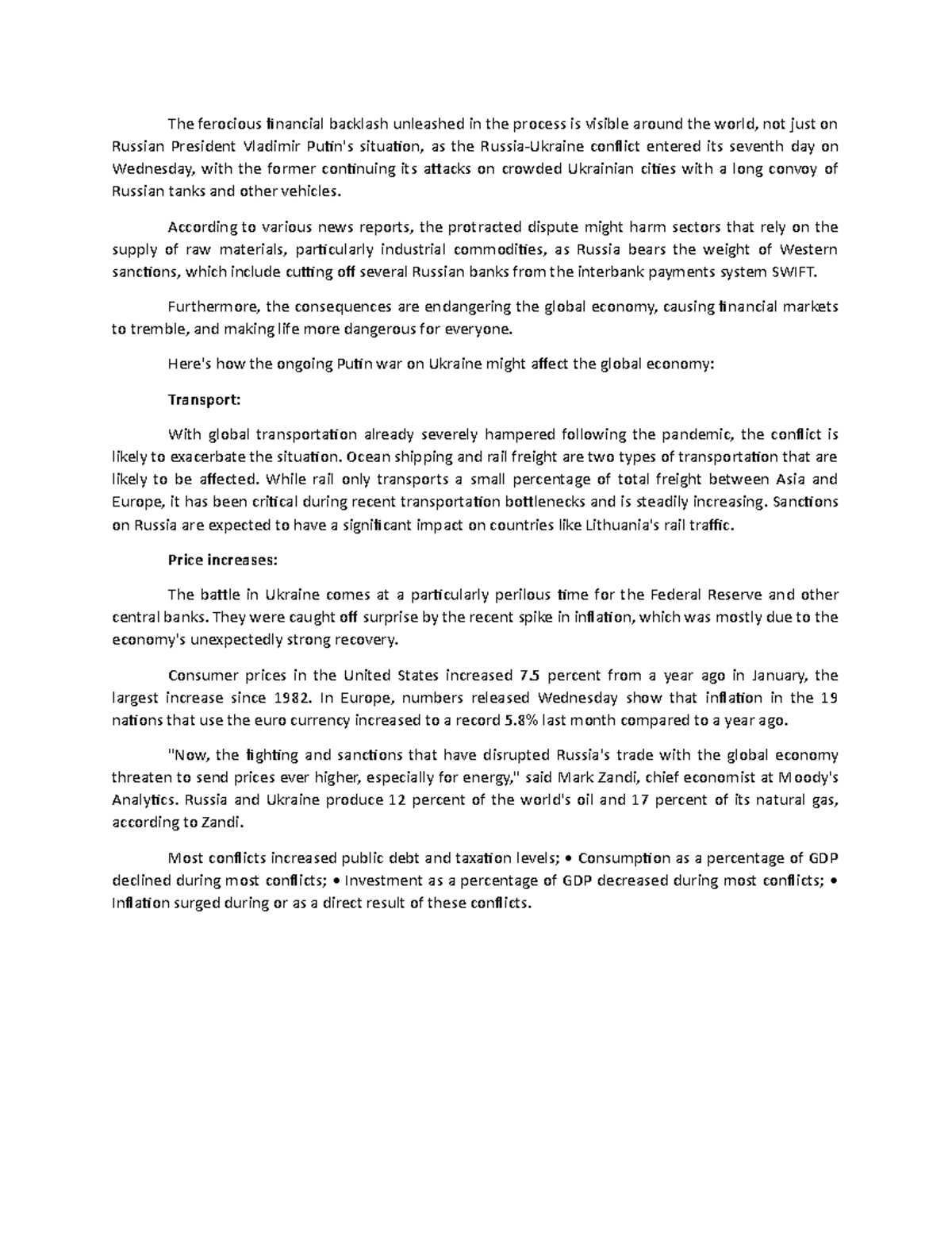 The ferocious financial backlash unleashed in the process is visible ...