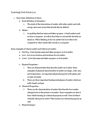 Chem Quiz Study Guides - Quiz Learning Goals 1- What is the definition ...