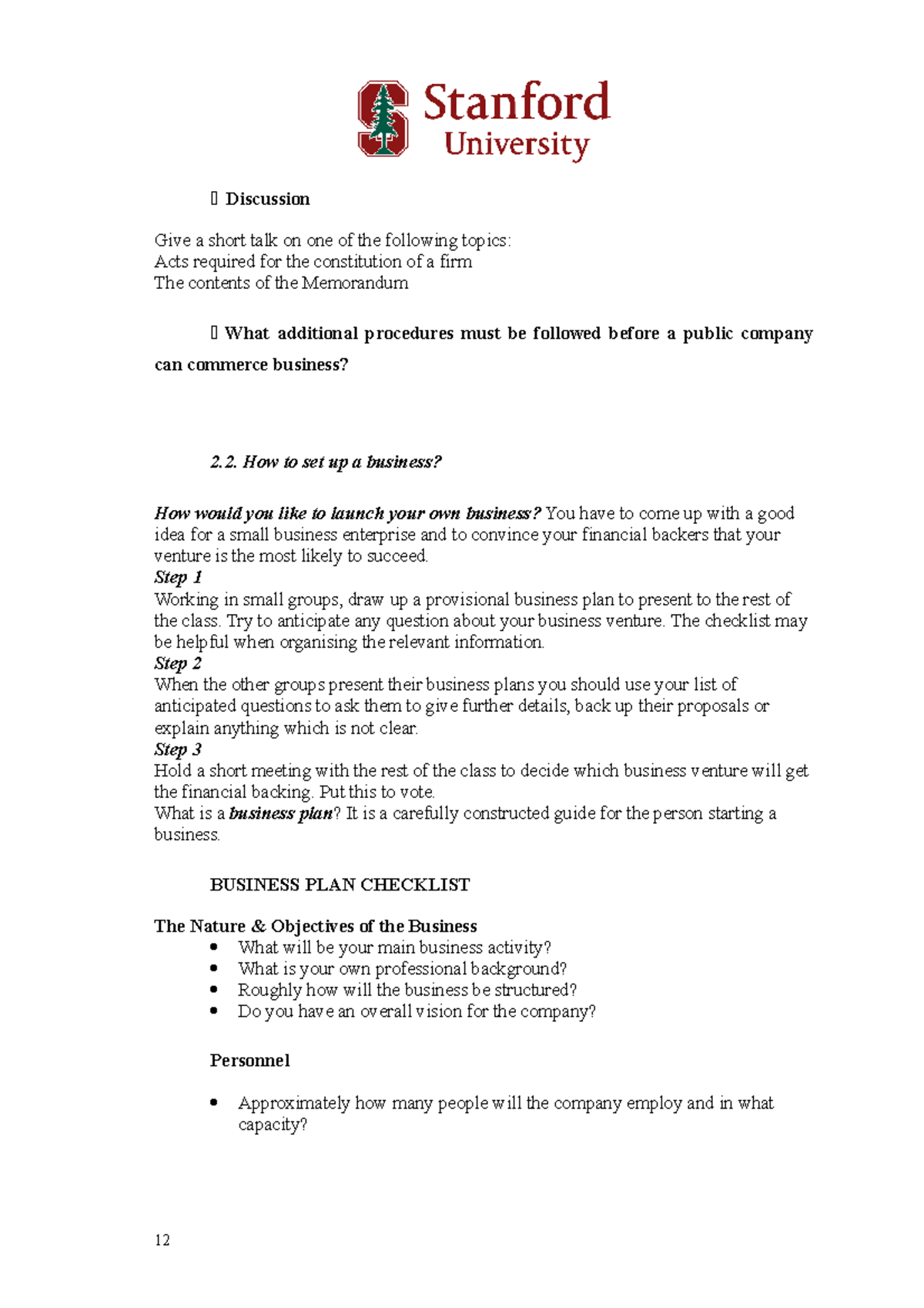 97533064-Management Stanford University - Discussion Give a short talk ...