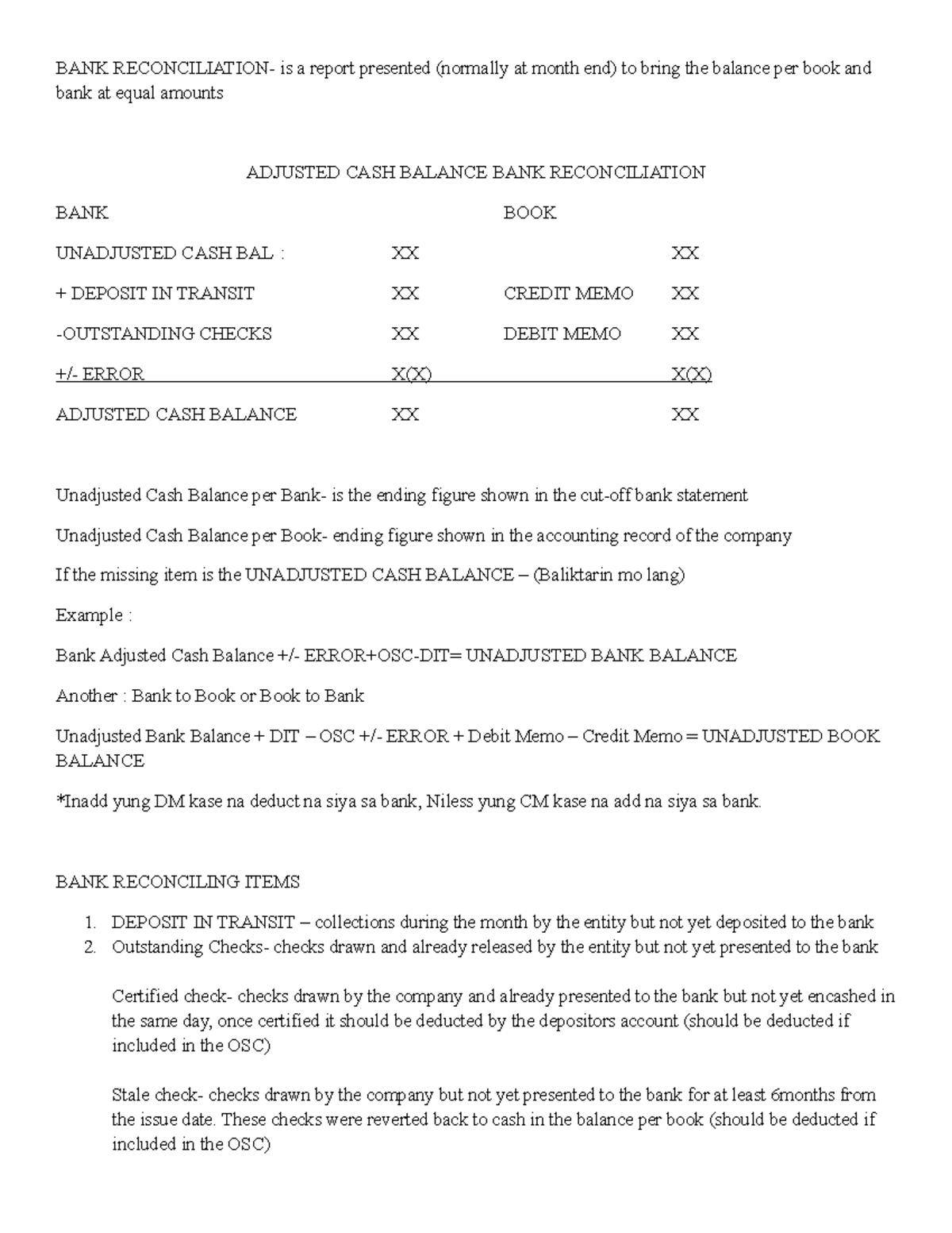 BANK Reconciliation - Cue about bank recon and proof of cash - BANK ...