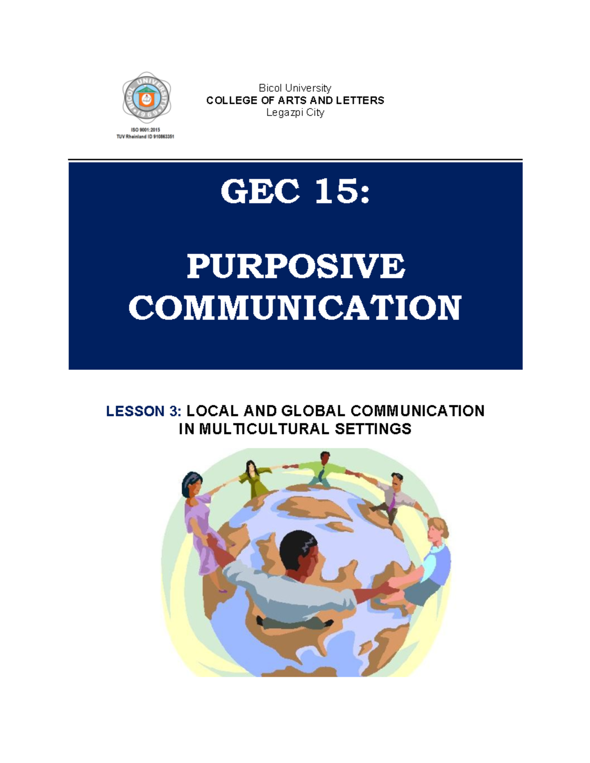 Module-3-Purposive-Communication - Bicol University COLLEGE OF ARTS AND ...