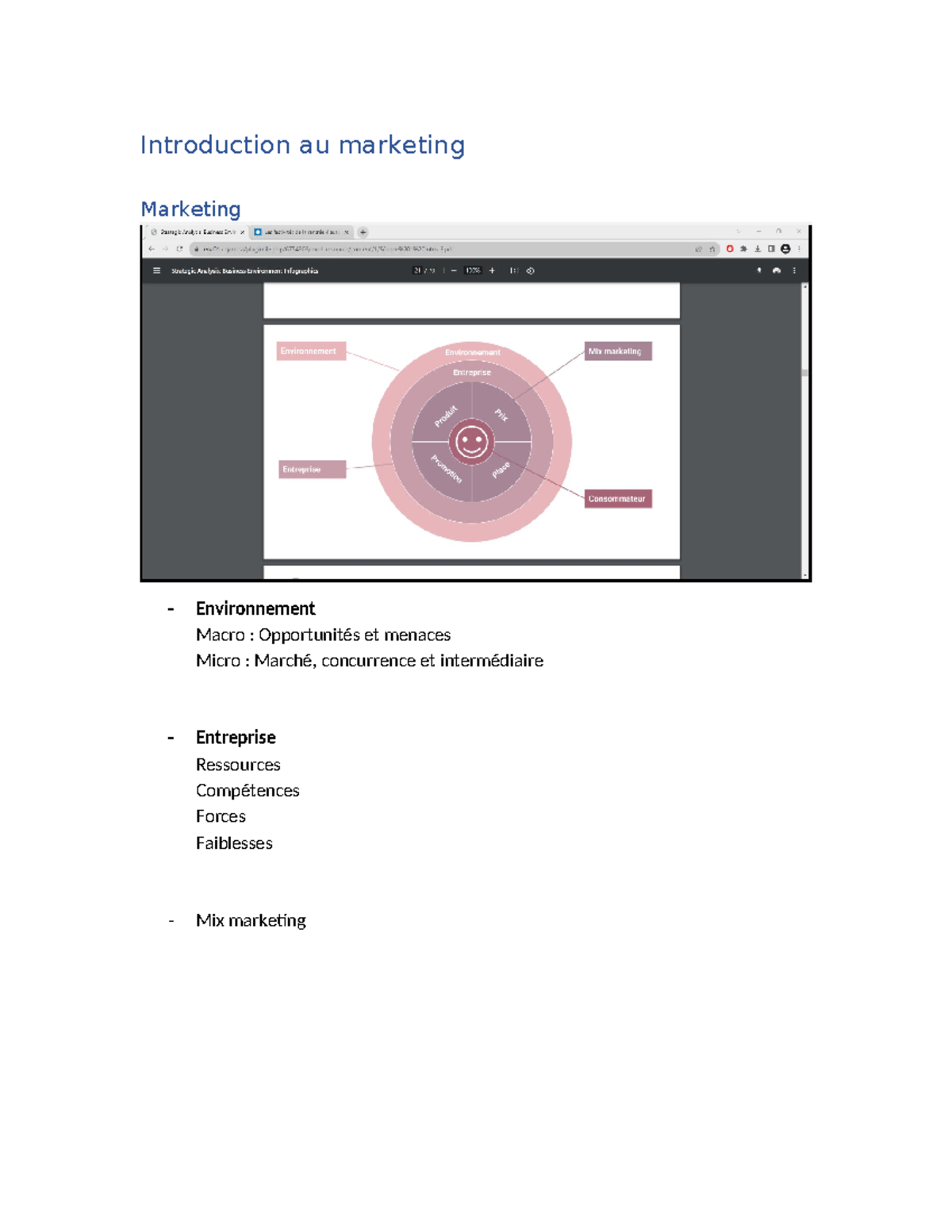 Marketing cours 1 - Introduction au marketing Marketing - Environnement Macro : Opportunités et ...