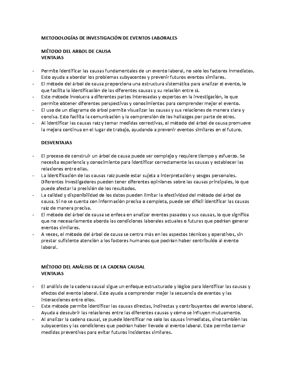 Metodologías DE Investigación DE Eventos Laborales - METODOLOGÍAS DE ...
