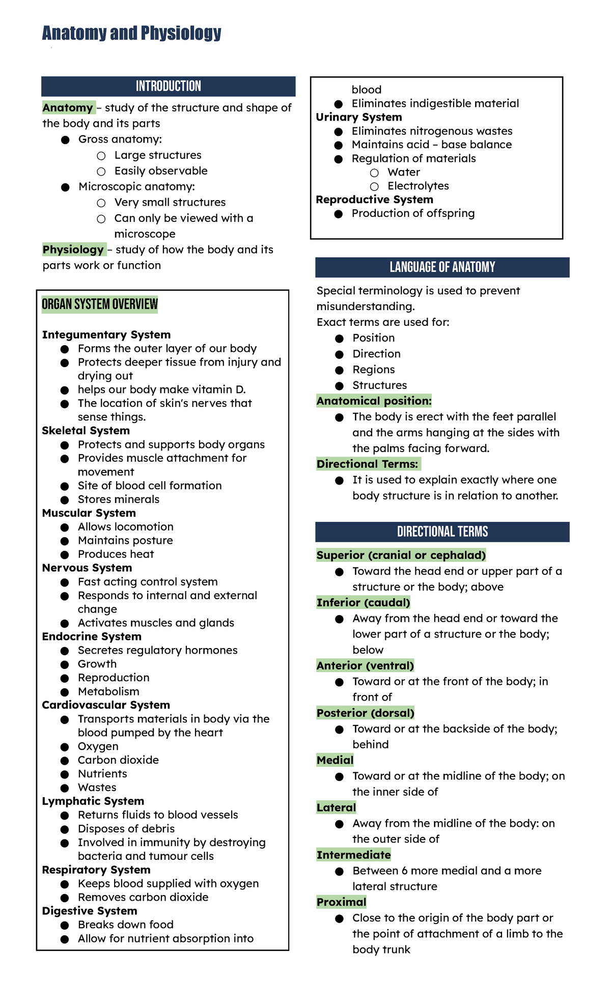1ST SEM - Anaphy - Hope this helps! - InTRODUCTION Anatomy – study of ...
