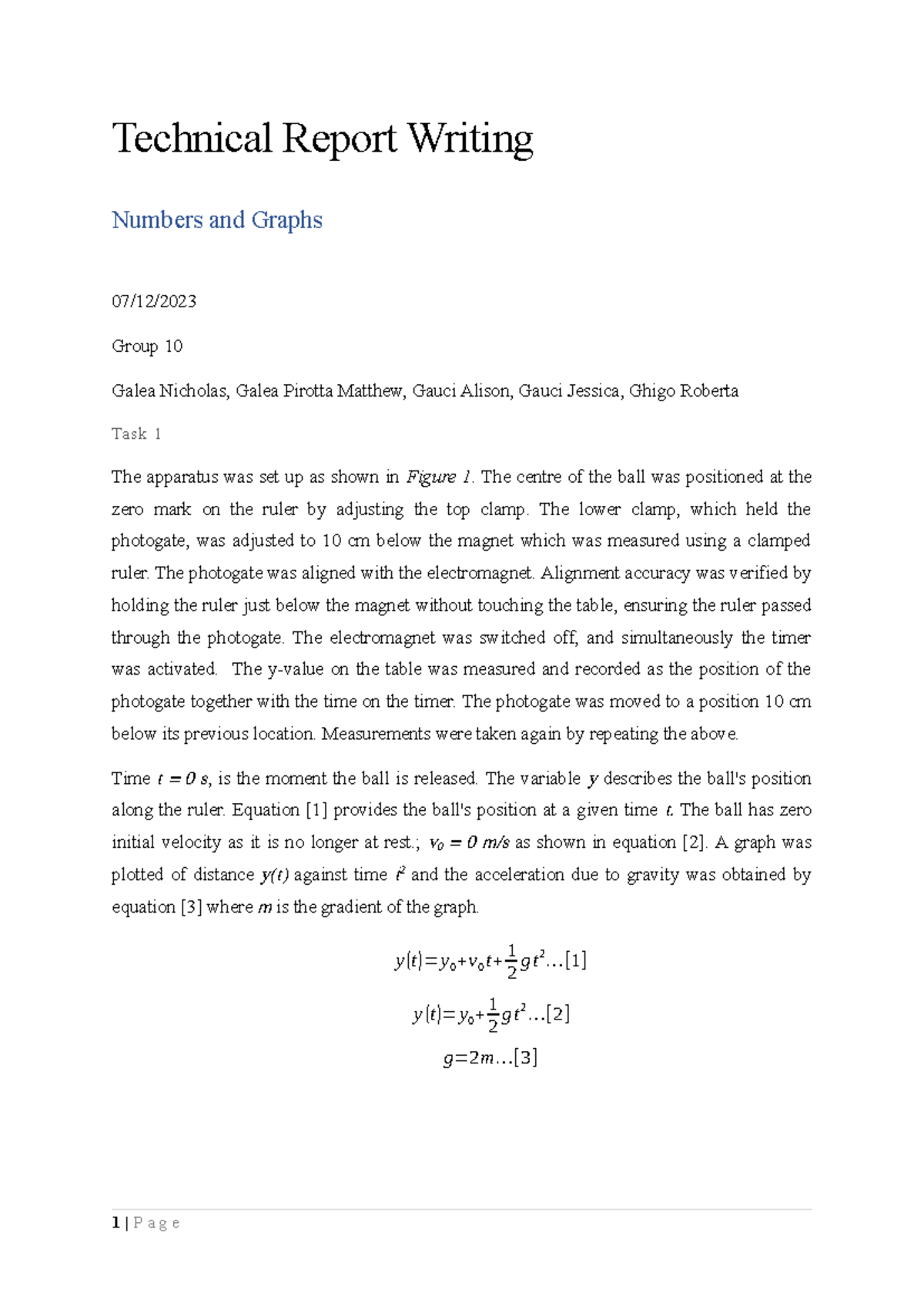 Technical Report Writing - Group 10 - Technical Report Writing Numbers ...