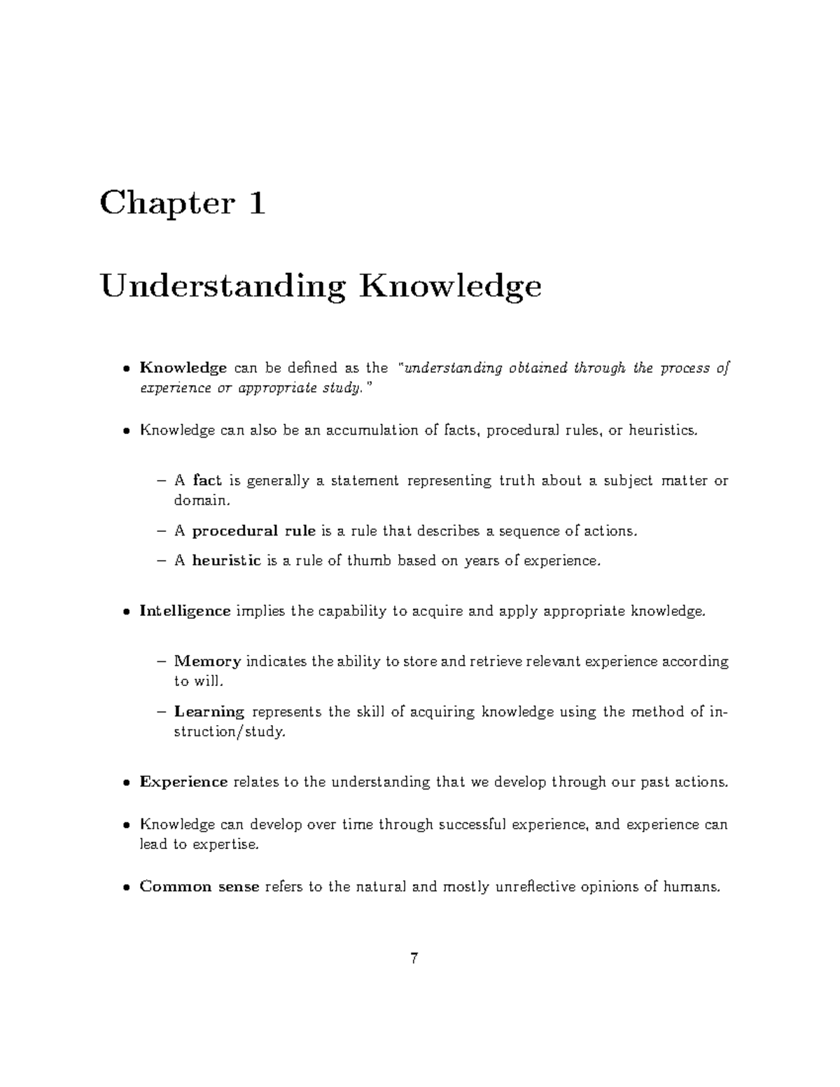 Lecture 1 - Chapter 1 Understanding Knowledge Knowledge can be defined ...