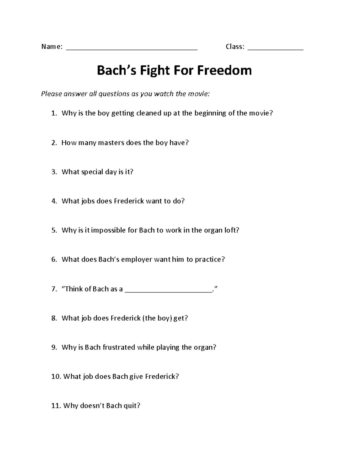 Study Guide Bachs Fightfor Freedom-1 - Name ...